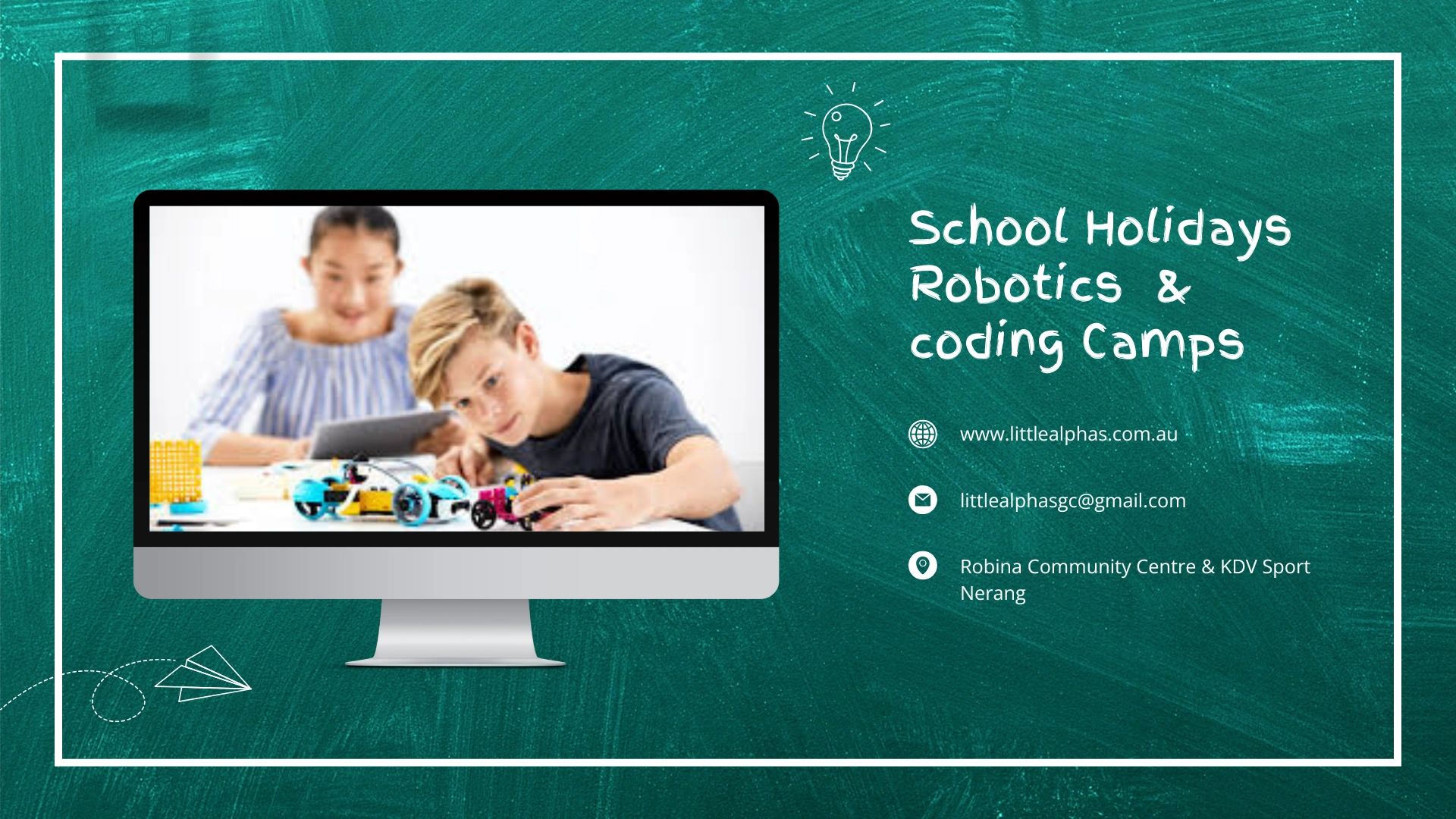 Tuesday, July 1st School Holidays Robotics + Coding camp at Robina Community Centre